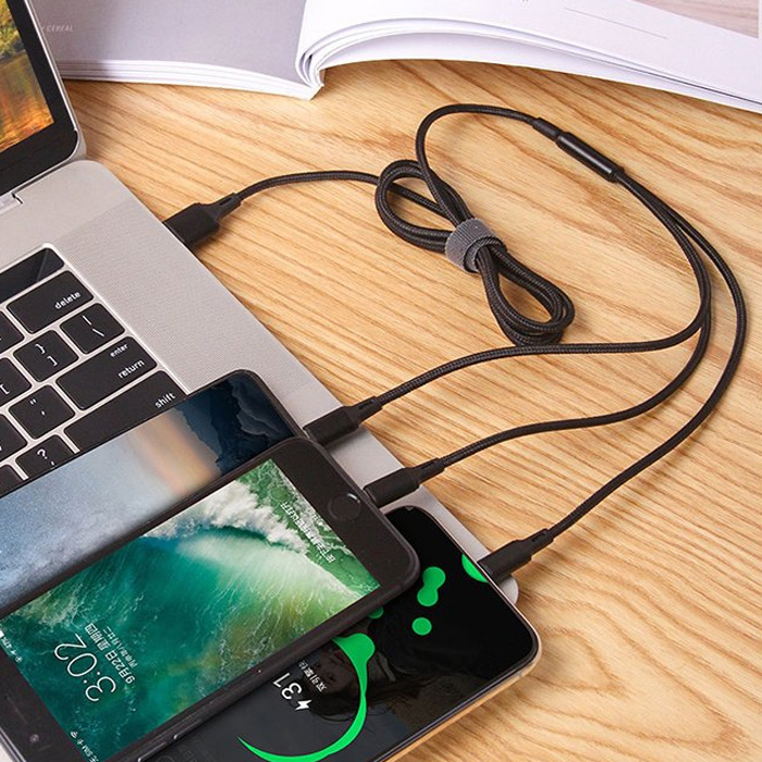 USB nabíjací kábel 3v1 (USB-C, microUSB, Lightning) – MojDrobec.sk USB nabíjací kábel 3v1 (USB-C, microUSB, Lightning) – MojDrobec.sk